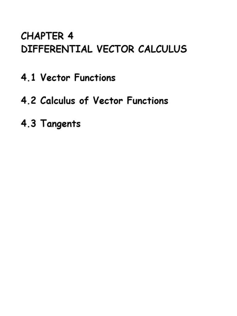 Chapter4 DifferentialVectorCalculus-v1 | PDF | Derivative | Function (Mathematics)