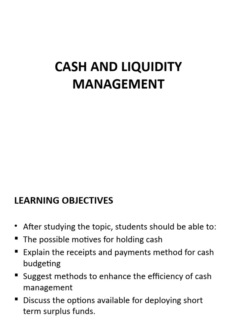 Cash and Liquidity Management | PDF | Investing | Interest