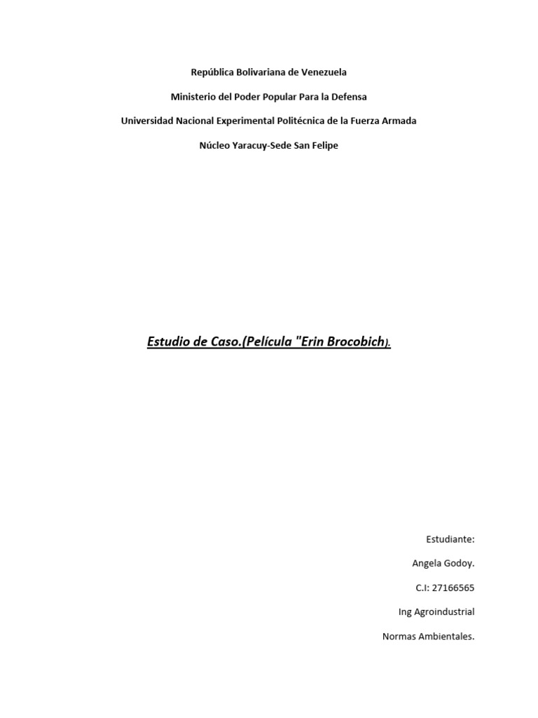 Erin Brocobich. Estudio | PDF | Residuos | Agua