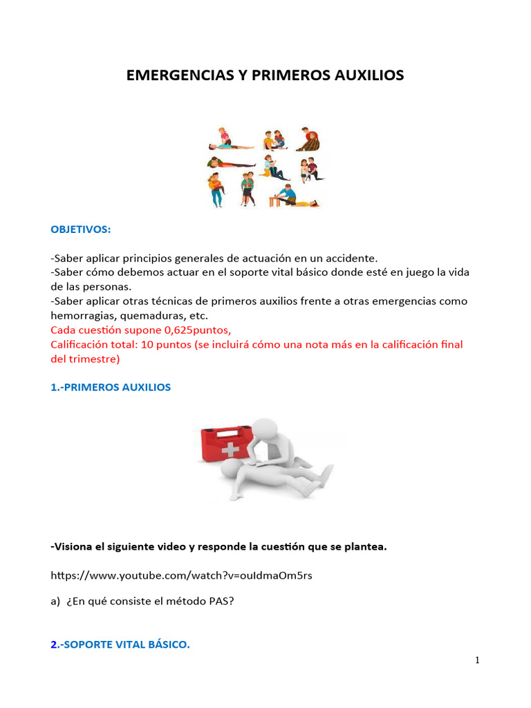 Emergencias y Primeros Auxilios 2023-2024 | PDF | Reanimación cardiopulmonar | Primeros auxilios