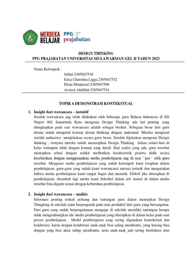 Demontrasi Kontekstual DT Topik 6 | PDF