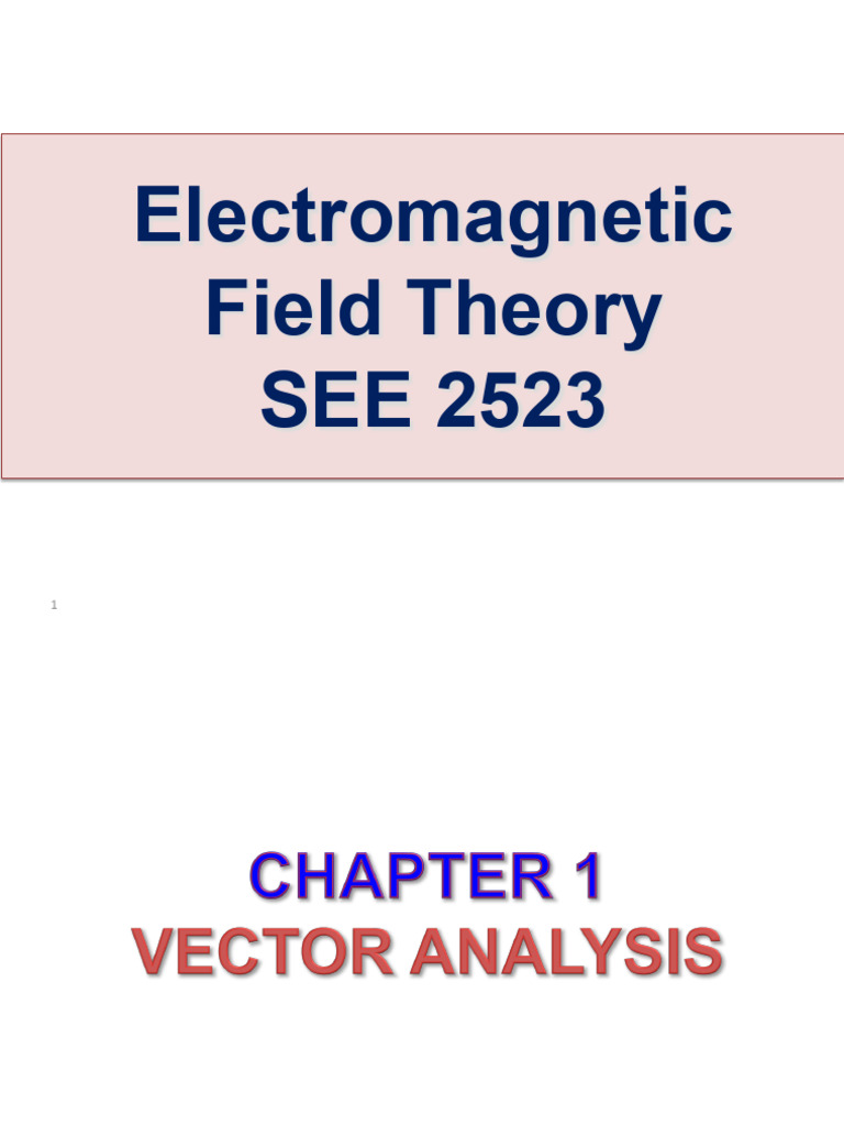 1 Chapter 1 - Vector Analysis | PDF | Euclidean Vector | Vector Calculus