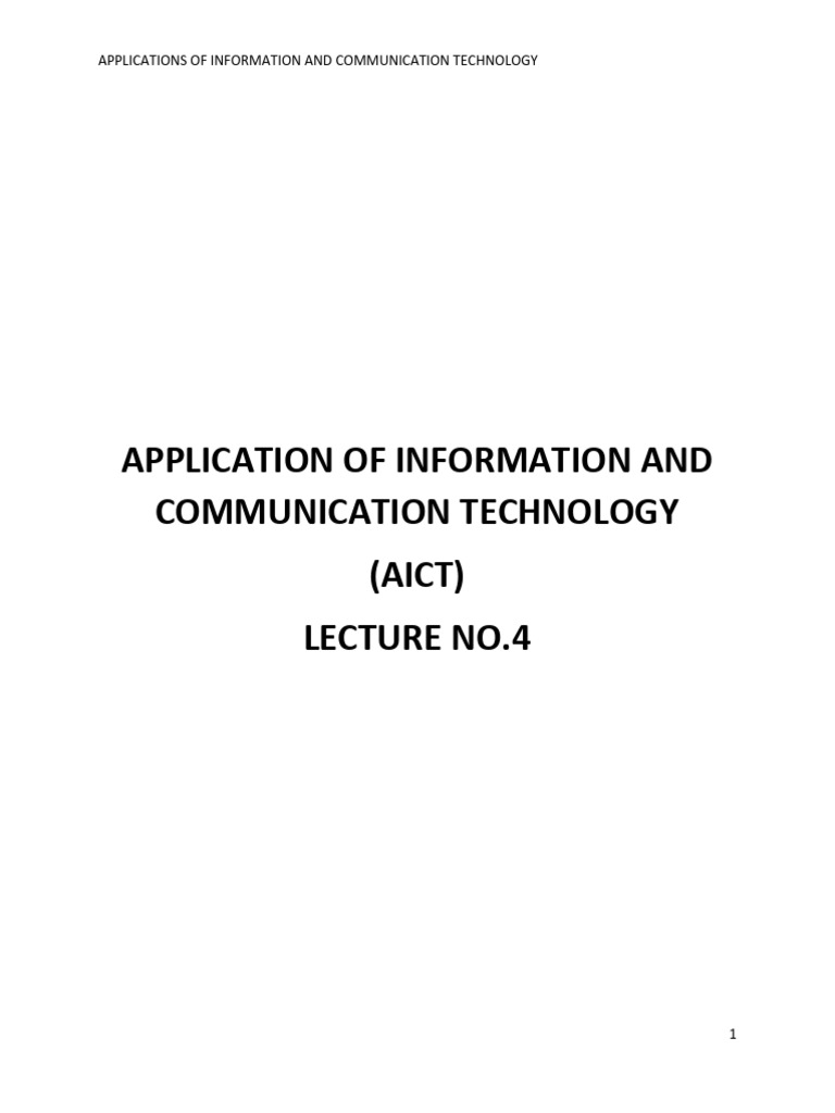 Aict Lecture 4 | Download Free PDF | Web Conferencing | Digital Technology