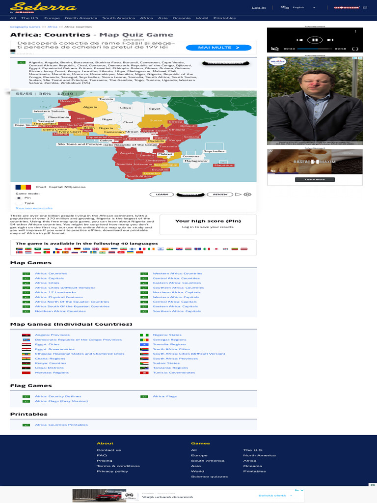 Africa Countries - Map Quiz Game - Seterra | PDF | Africa