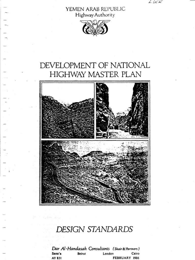 Yemen Highway Design Standards (1986) | PDF | Lane | Road