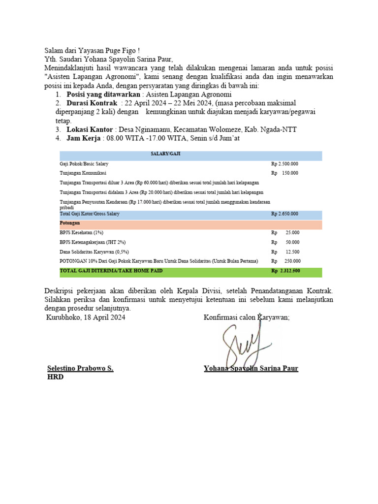 Salam Dari Yayasan Puge Figo | PDF