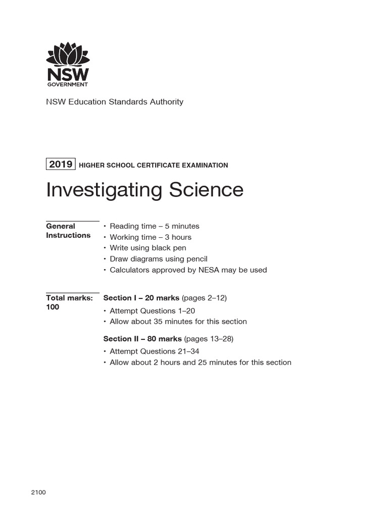 HSC Investigating Science Exam | PDF | Experiment | Sound