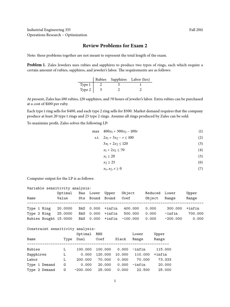 Operations Research Exam Review | PDF | Mathematical Optimization | Warehouse