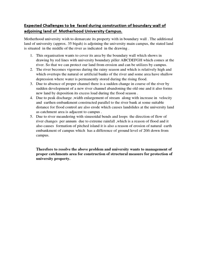 Expected Challenges | PDF | River | Levee