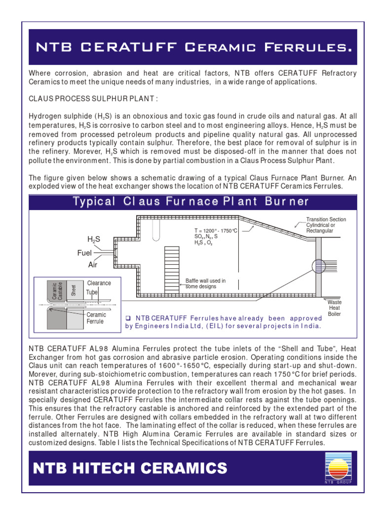 Ferrules | PDF | Refractory | Oil Refinery