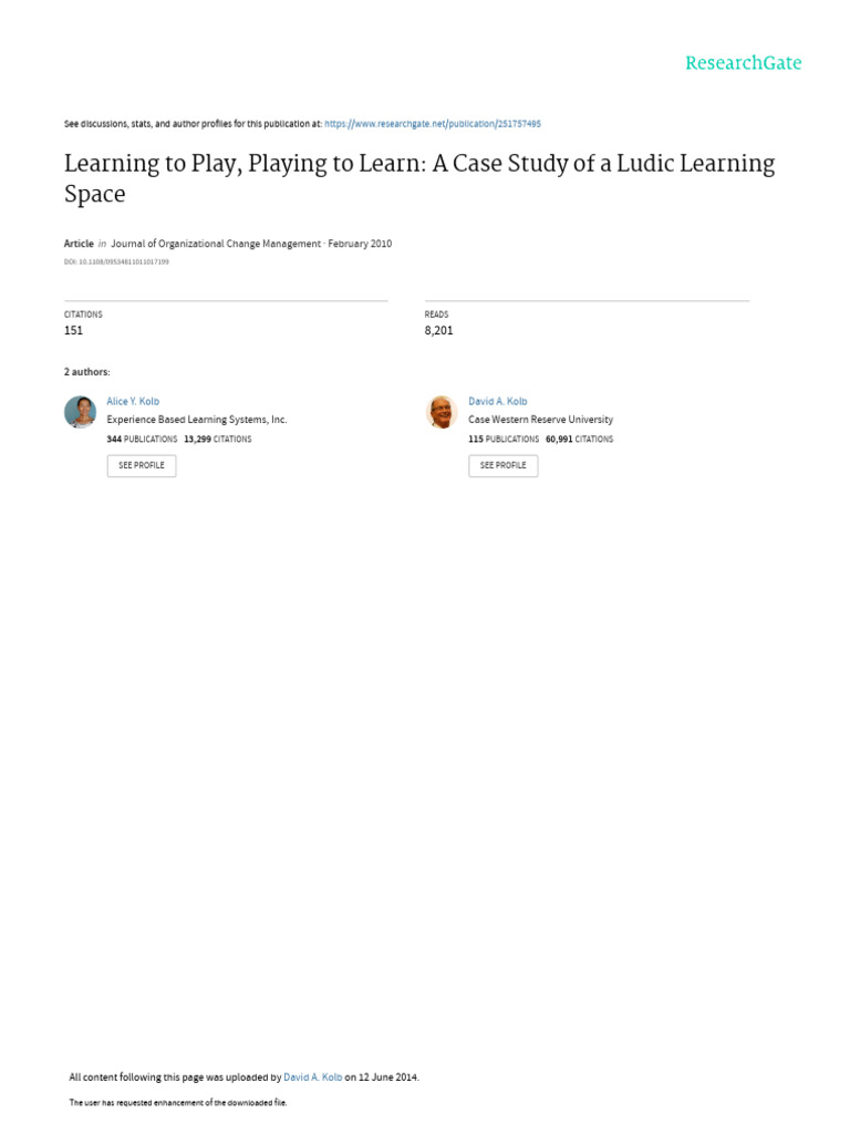 2010 Playandlearning JOCMissue | PDF | Cognitive Development | Learning