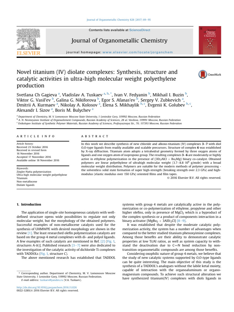 Novel Titanium (IV) Diolate Complexes_ Synthesis, Structure and ...
