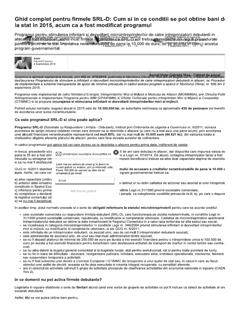 2015 - Ghid Complet Pentru SRLD | PDF