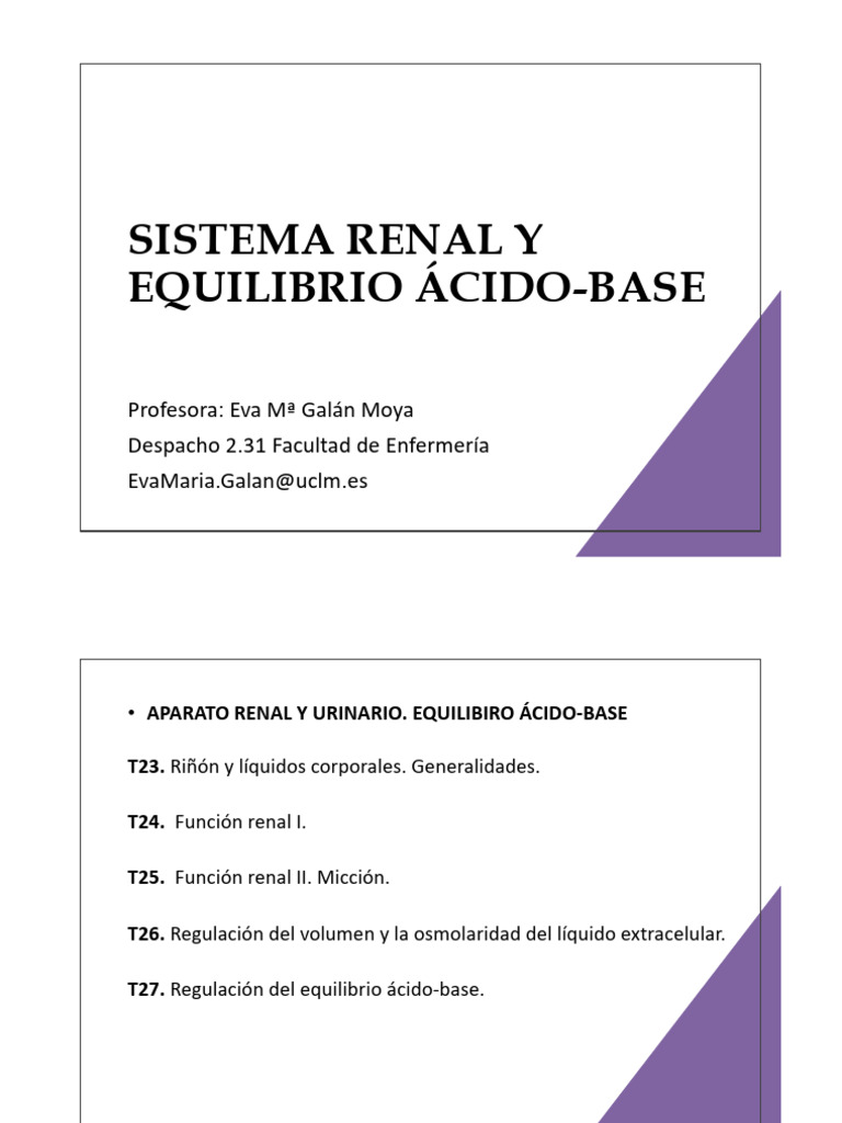 Regulación Renal y Equilibrio Ácido-Base | PDF | Sodio | Homeostasis