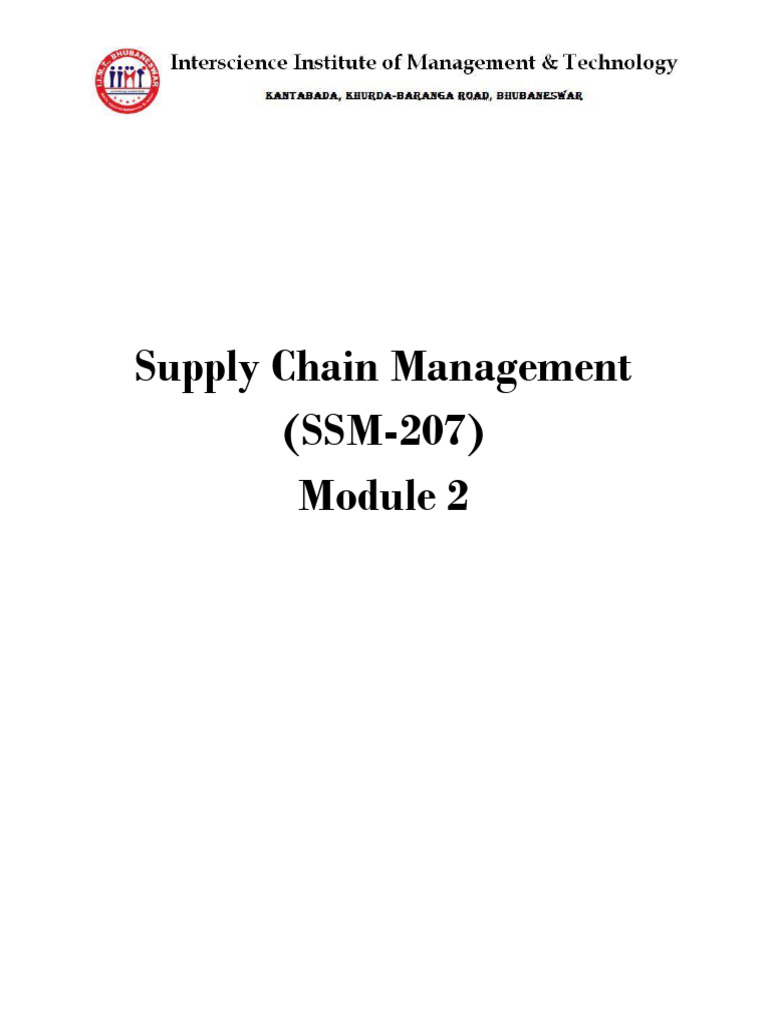 SCM Unit 2 | PDF | Logistics | Supply Chain