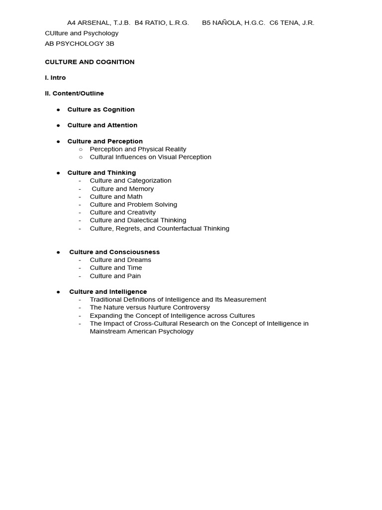 Culture and Cognition Ahehe | PDF | Perception | Thought