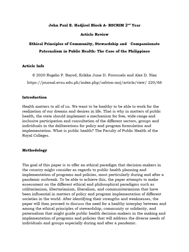 John Paul Article 2 | PDF | Justice | Crime & Violence