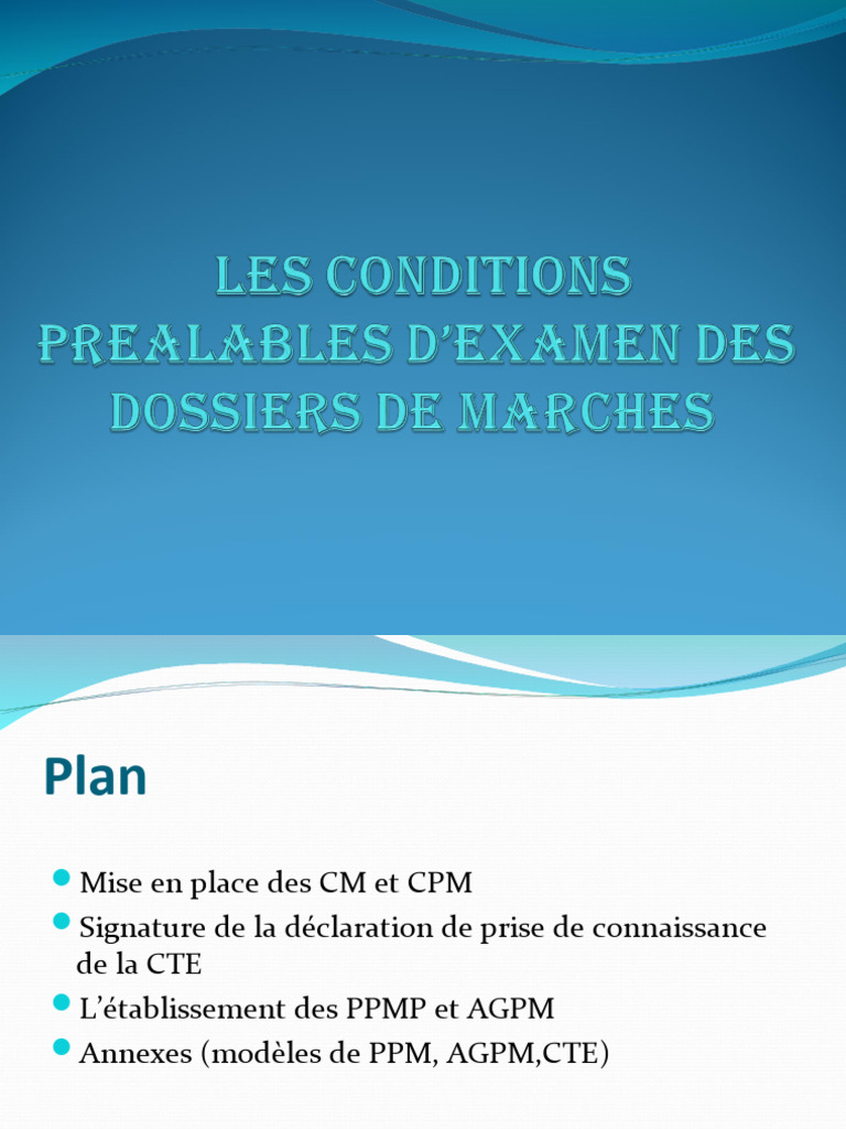 Conditions Prealables | PDF | Budget