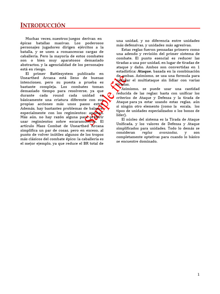 Reglas Simplificadas para Combate Masivo | PDF | Caballería | Regimiento