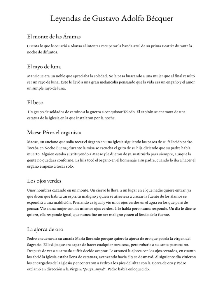 Leyendas de Bécquer | PDF
