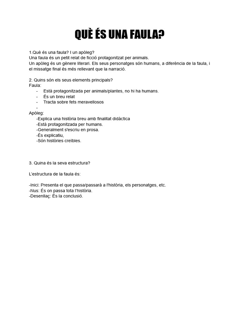 Què És Una Faula | PDF