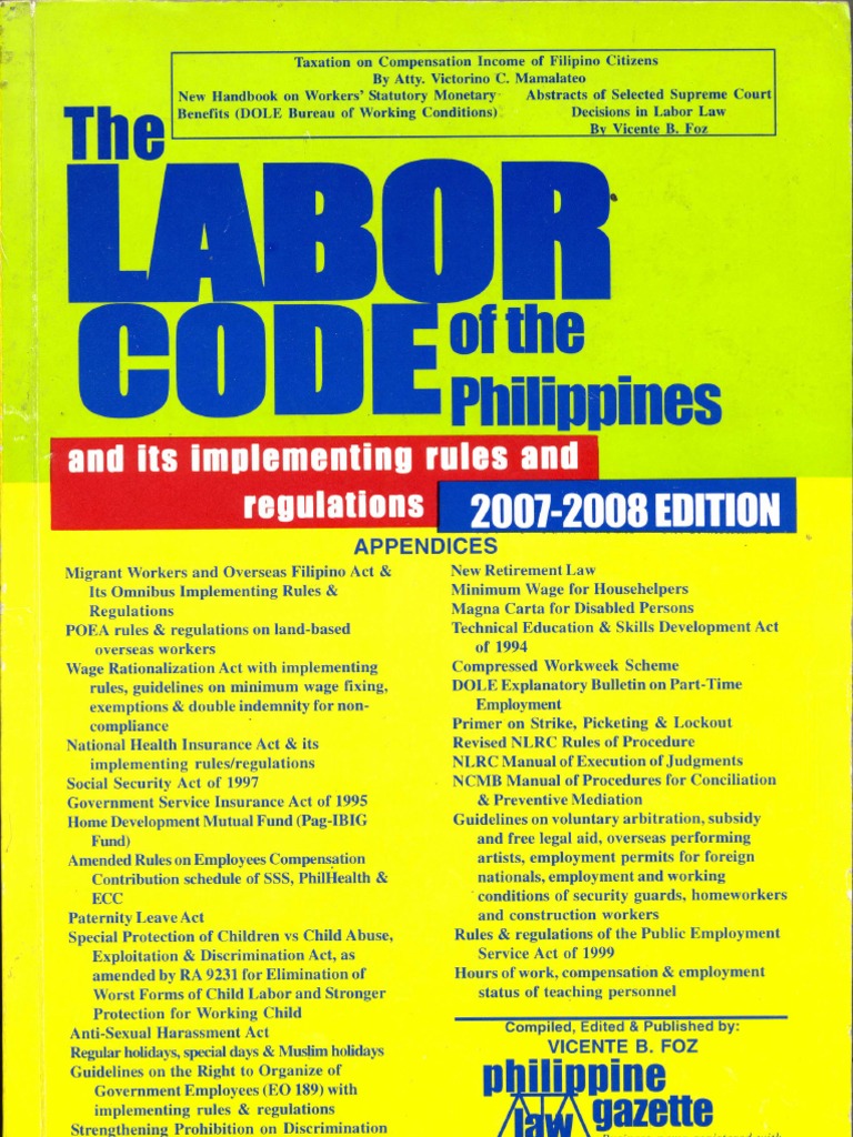 Labor Code Arts 1-98 | PDF