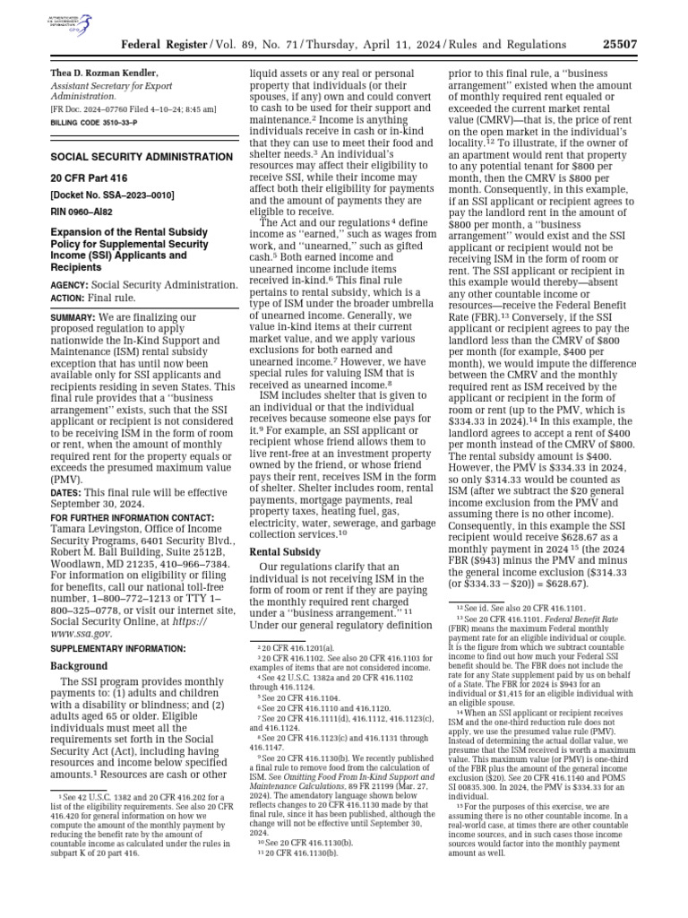 Federal Register / Vol. 89, No. 71 / Thursday, April 11, 2024 / Rules ...