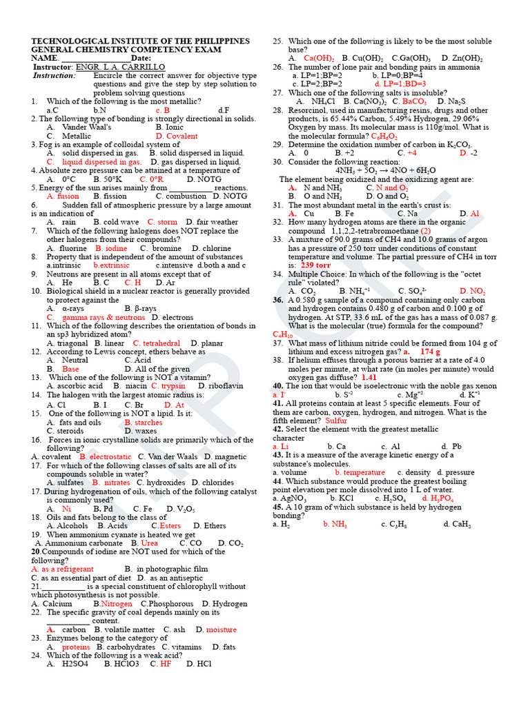 General Chemistry Review | Download Free PDF | Hydroxide | Molecules