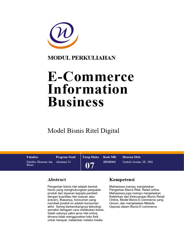 Modul 07 Model Bisnis Ritel Digital | PDF