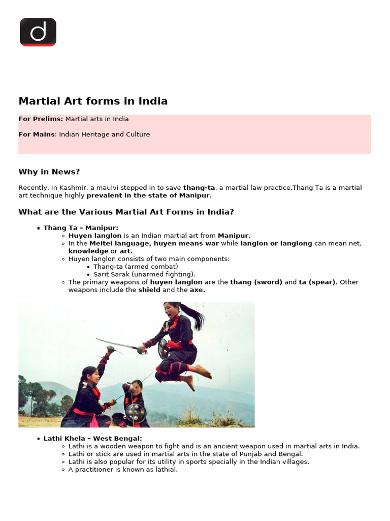 Martial Arts in India English | PDF | Combat Sports