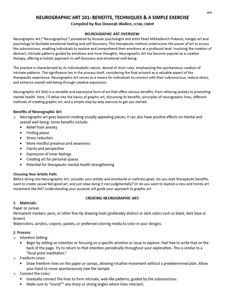 Neurographic Art 101 Plus Examples Handout | PDF | Mind | Thought