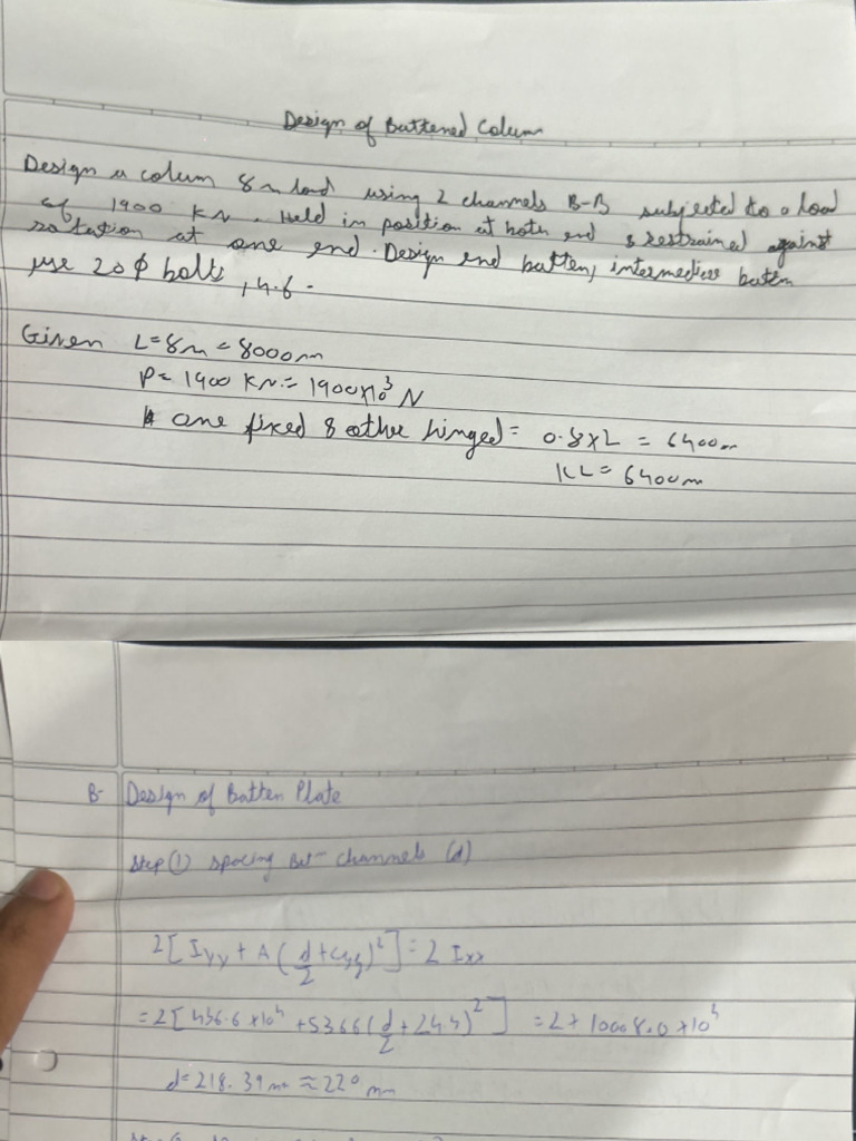 Design of Battened Columns | PDF