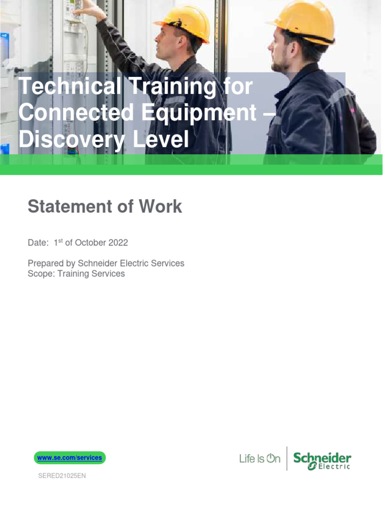 SoW - Technical Training For Connected Equipment - Discovery Level ...