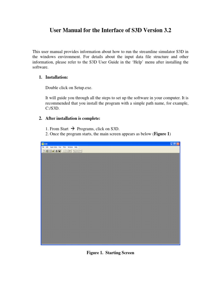 S3D Interface Manual | PDF | Computer File | Installation (Computer Programs)