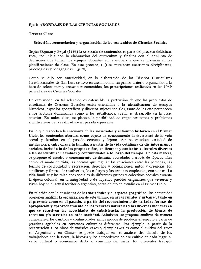 Eje I Clase 3 Pdf Enseñando Hora