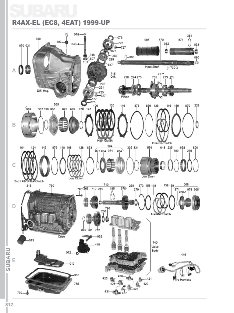 Subaru R4ax-El (Ec8, 4eat) 1999-Up | PDF | Axle | Clutch