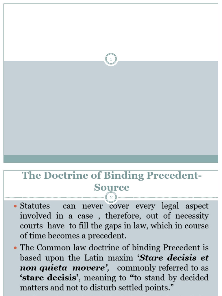 Judicial Precedent | PDF | Precedent | Obiter Dictum