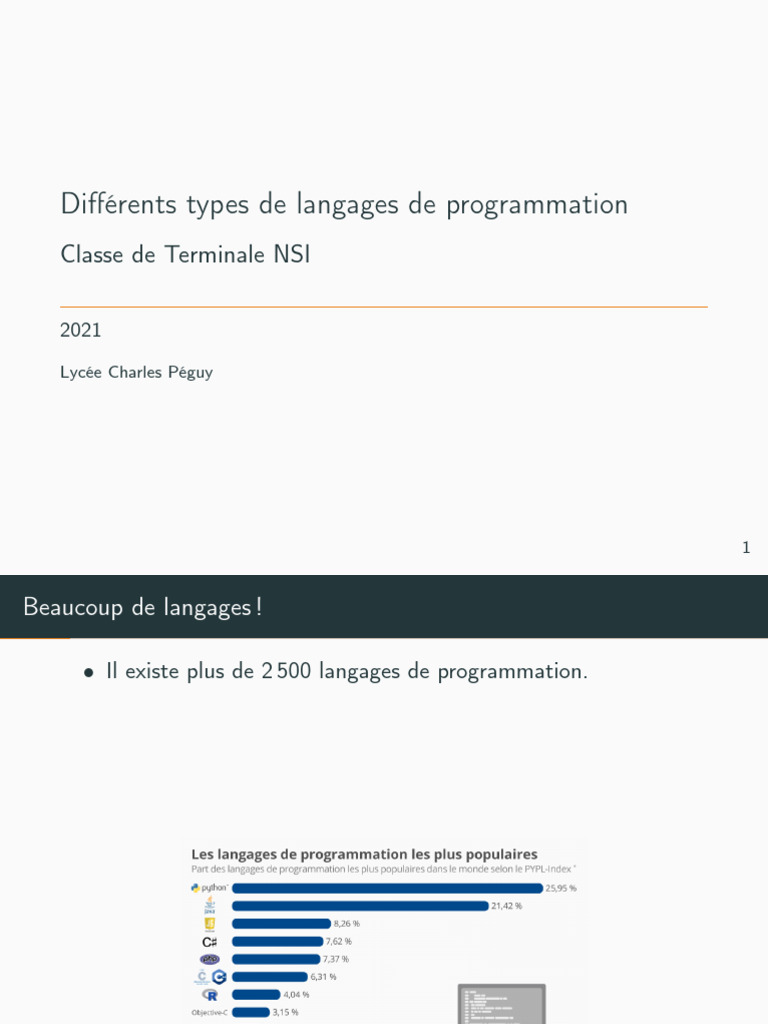 Types de langages de programmation | PDF | Programmation informatique ...