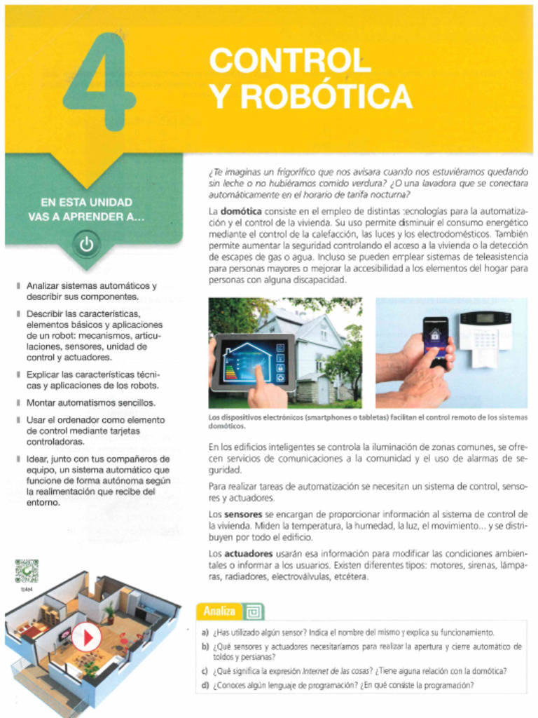 Tema 4. Control y Robótica | PDF