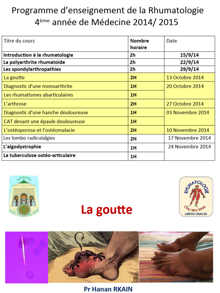 La Goutte | PDF | Goutte (maladie) | Médecine clinique