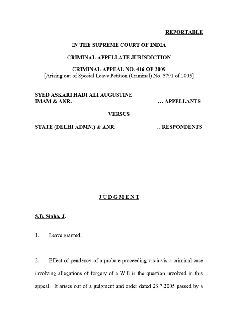 SYED ASKARI HADI ALI Vs State | PDF | Judgment (Law) | Appeal