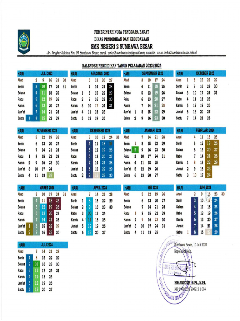 Kalender Pendidikan TP 2023 2024 | PDF