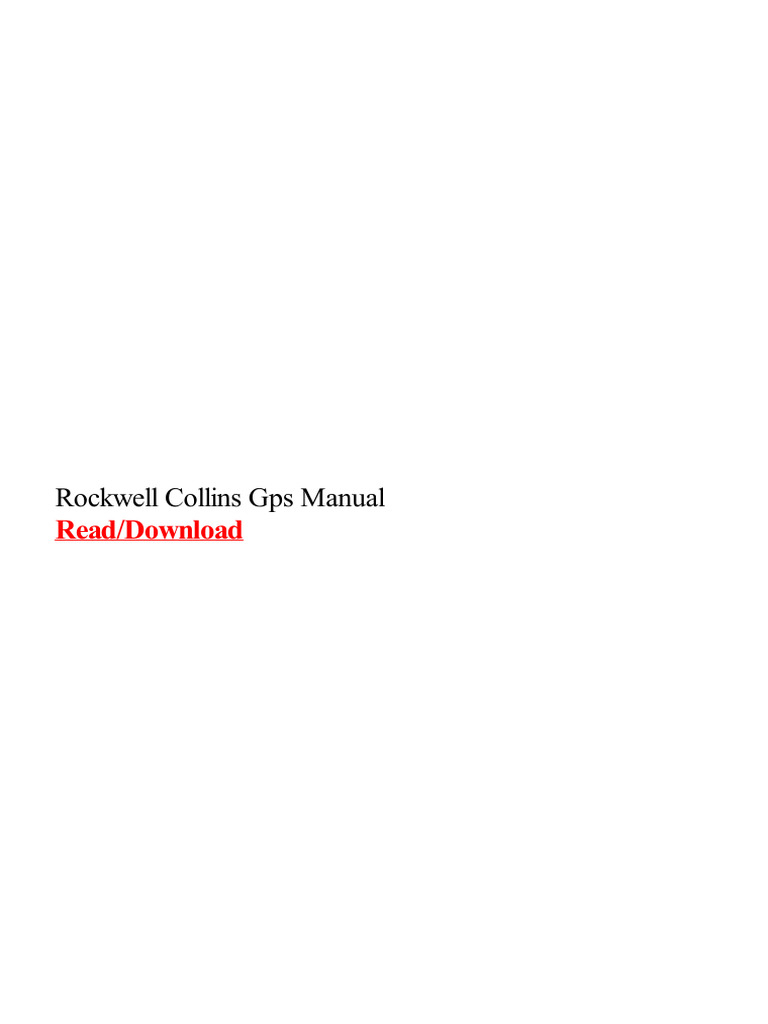 Rockwell Collins Gps Manual 1 - 240427 - 164854 | PDF | Avionics ...