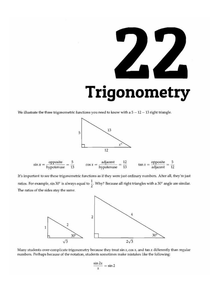 Trigonometry SAT | PDF