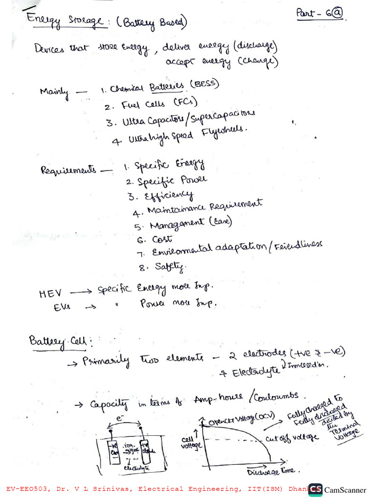 EV-EEO503 Course by Dr. V L Srinivas | PDF