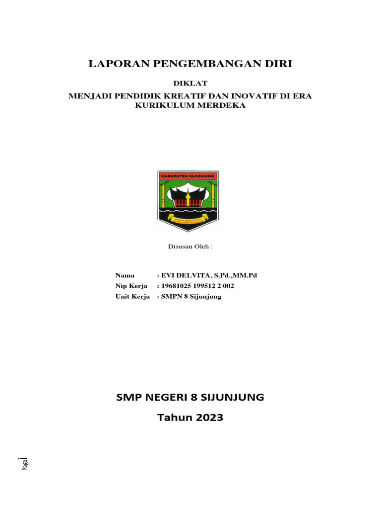 Laporan Pengembangan Diri TW 3 LG | PDF