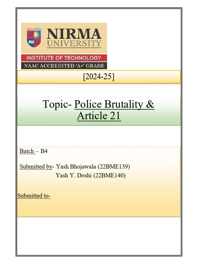 Icc Presentation Write Up | PDF | Police Brutality | Police