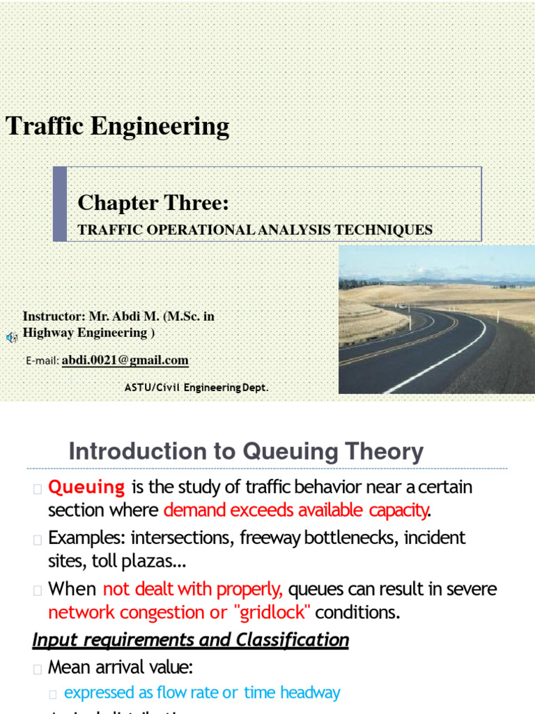 Chapter 3 Traffic Operational Analysis Techniques | PDF | Shock Wave ...