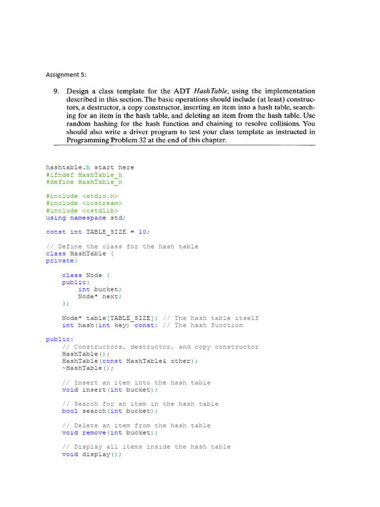C++ Hash Table Implementation Guide | PDF | Software Engineering ...