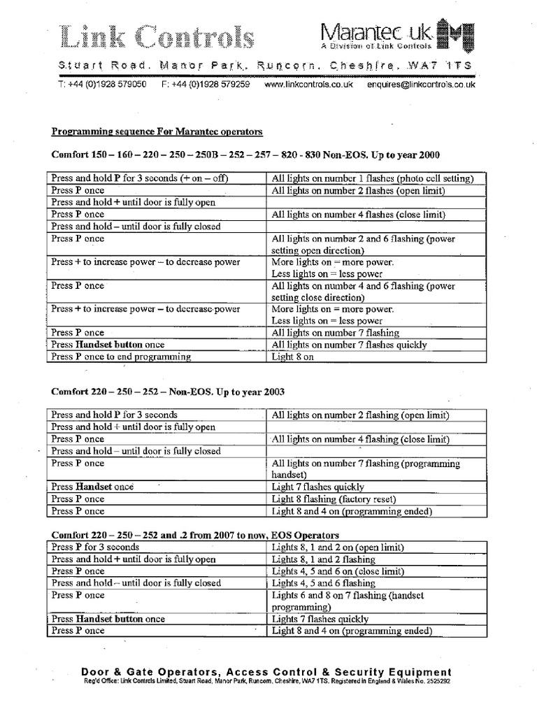Marantec_Handset_Programming | PDF Marantec_Handset_Programming | PDF